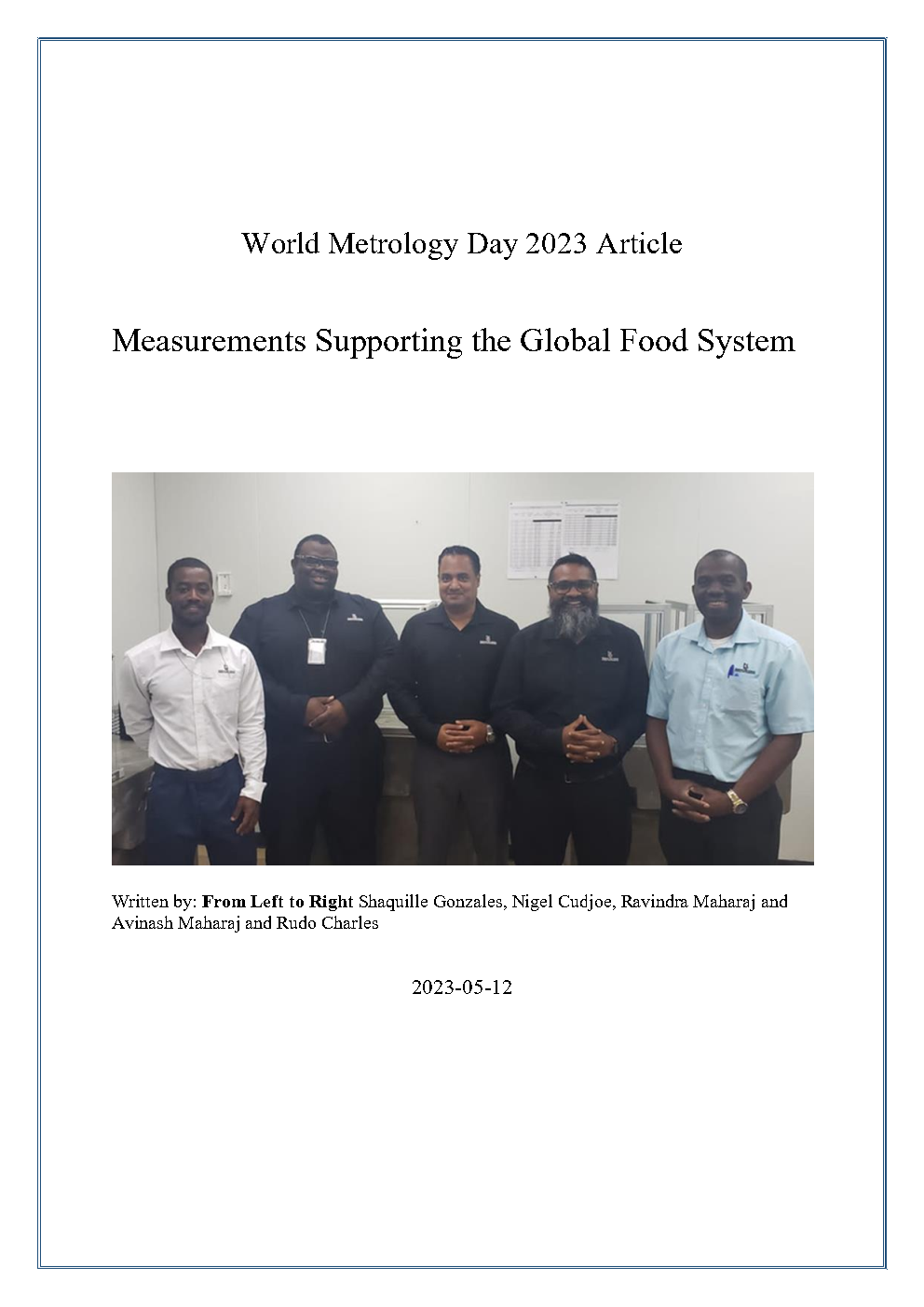 TTBS Metrology Technicians Win Bureau’s World Metrology Day Competition ...